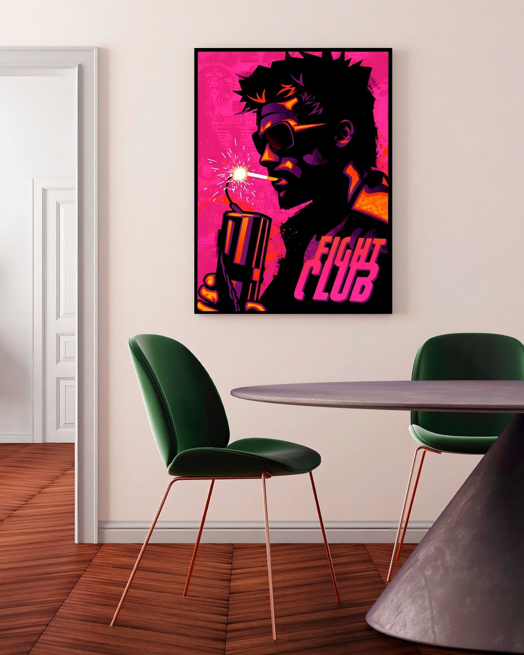 Fight Club Movie Hand Drawn Canvas Poster Décor for Wall, House ...