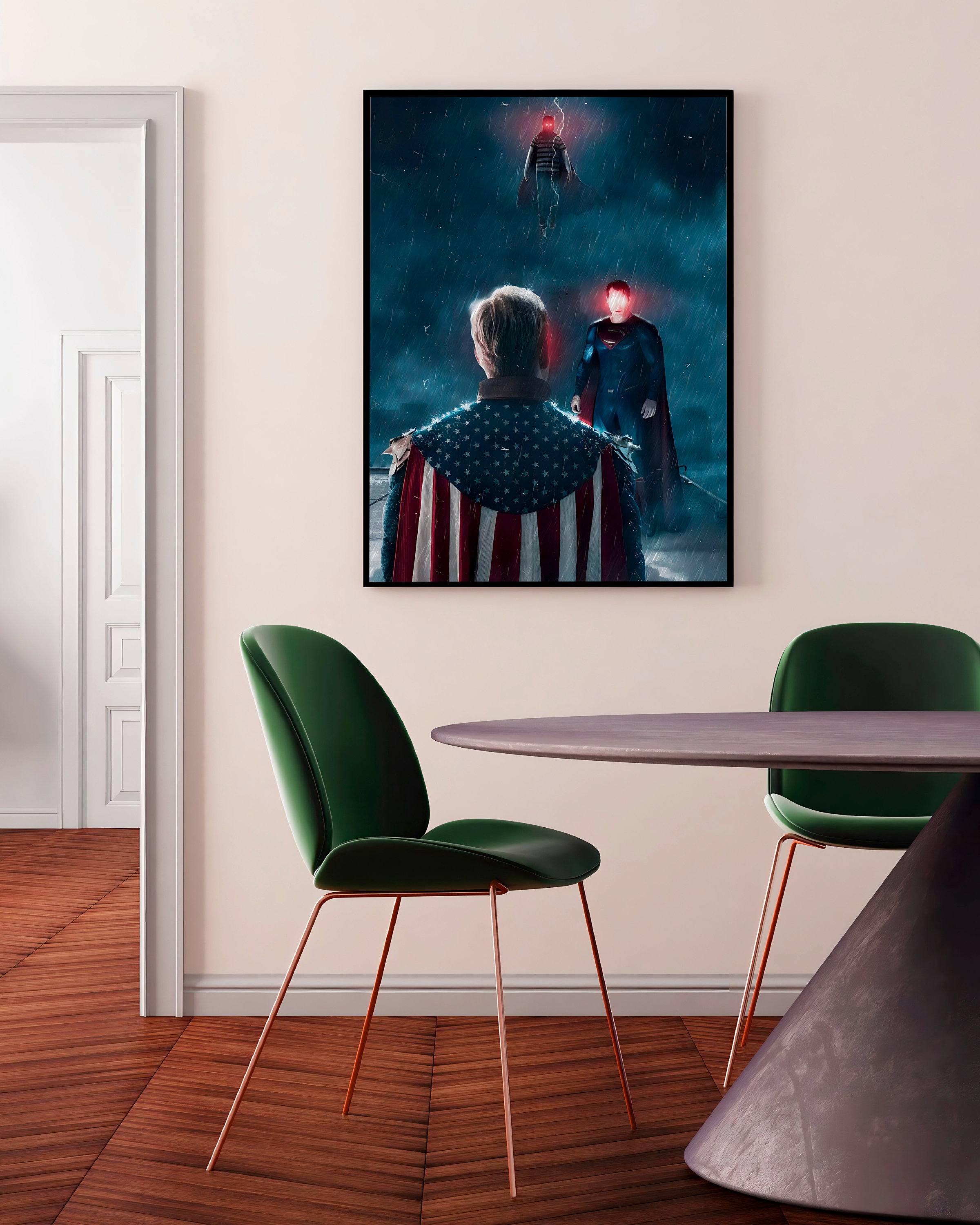 Homelander Hand Drawn Canvas Wall Art, Movie Wallpaper, Fan Art Print ...
