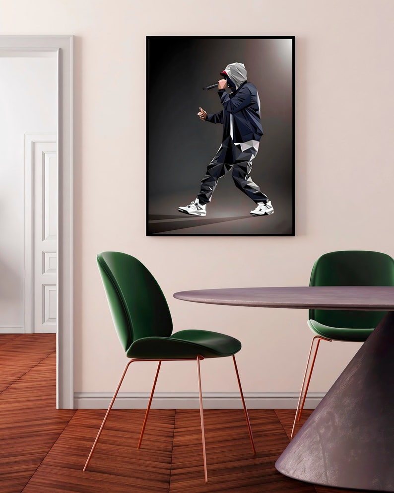 Eminem Poster, Natural Canvas Wall Art, Gift Idea for Rap Music Lovers ...