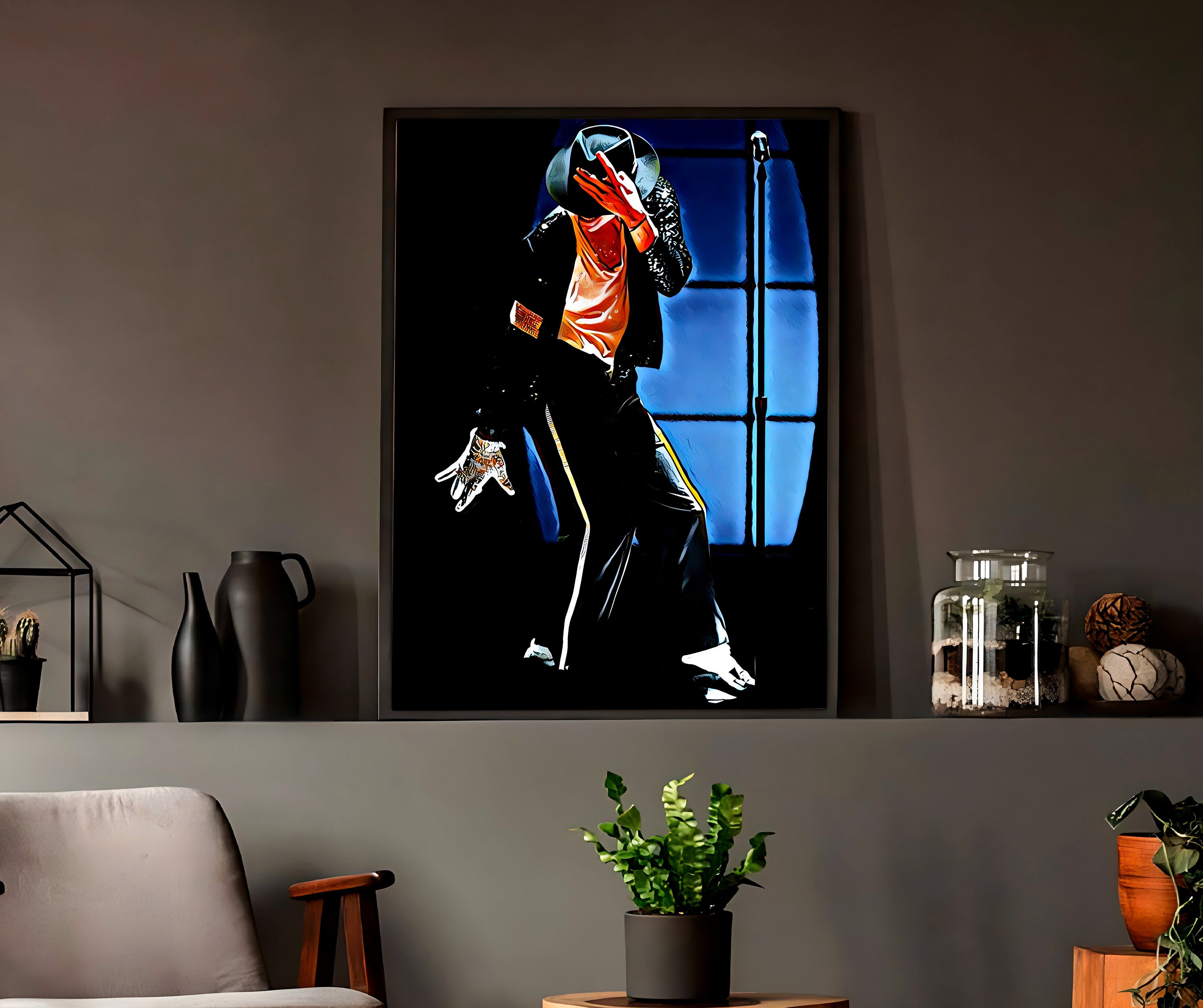 Michael Jackson Hand Drawn Poster, Natural Canvas Fan Art Print ...