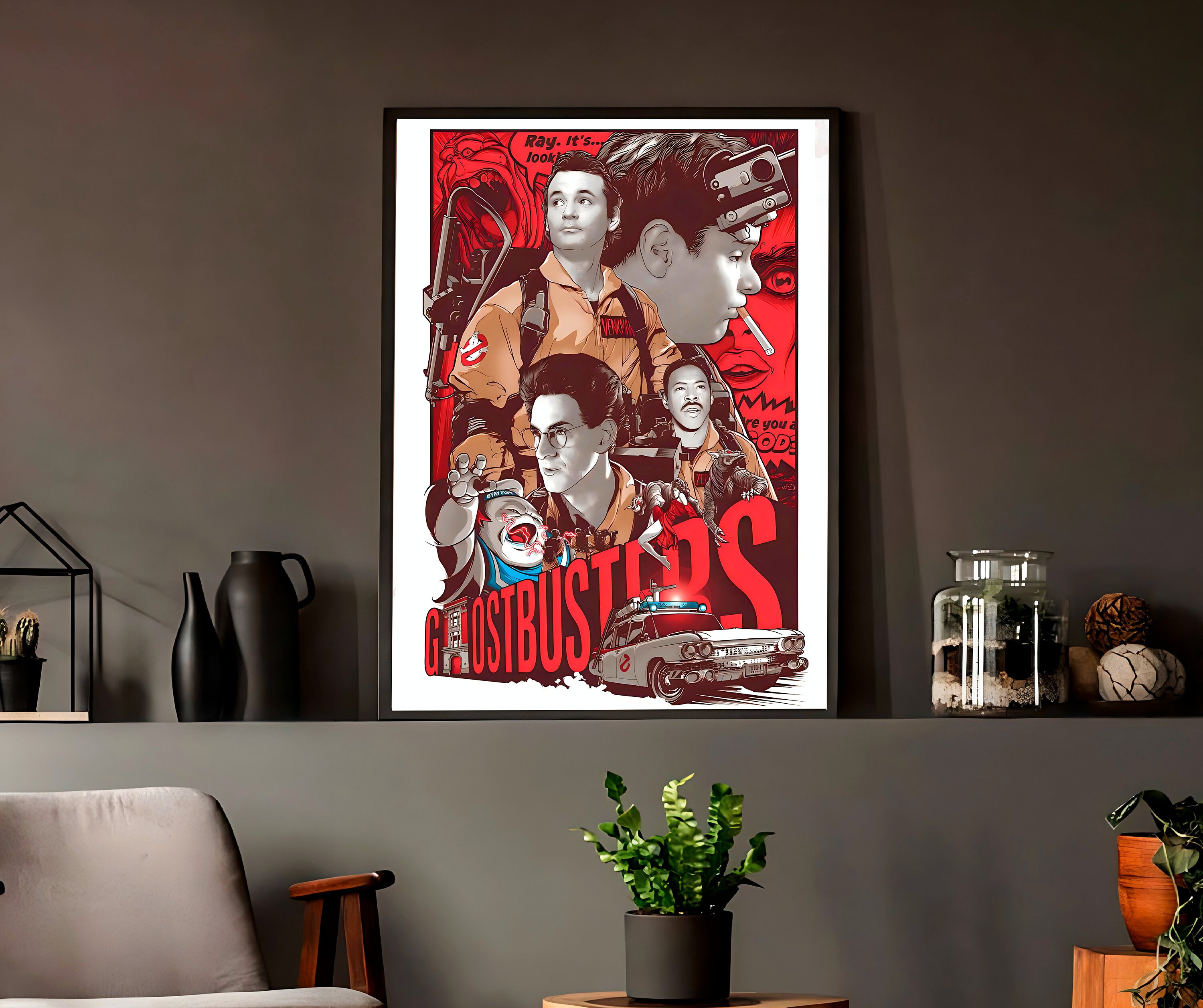 Ghostbusters Movie Poster Natural Canvas Fan Art Print Décor - Etsy