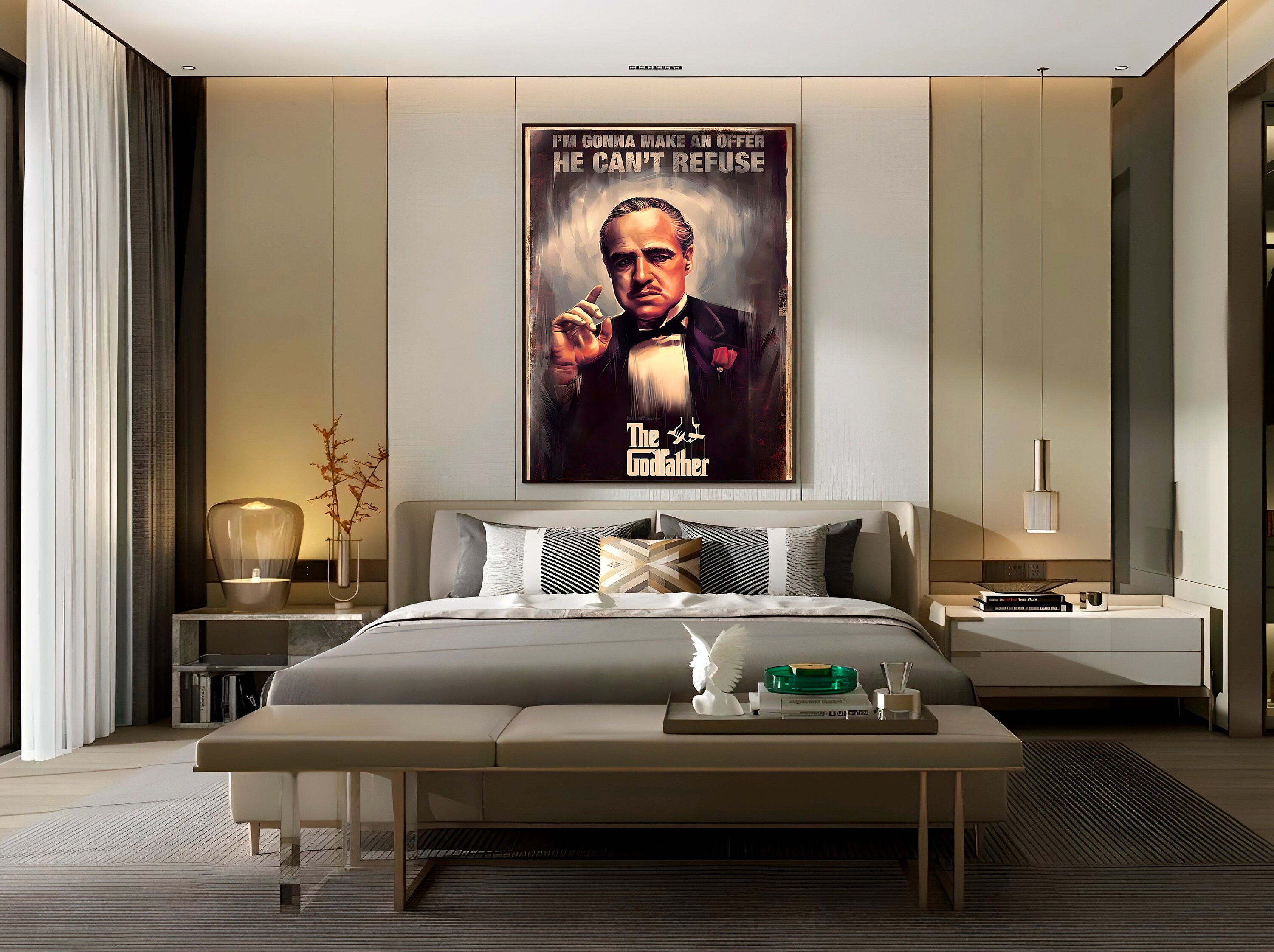 The Godfather Poster Natural Canvas Fan Art Print Decoration - Etsy