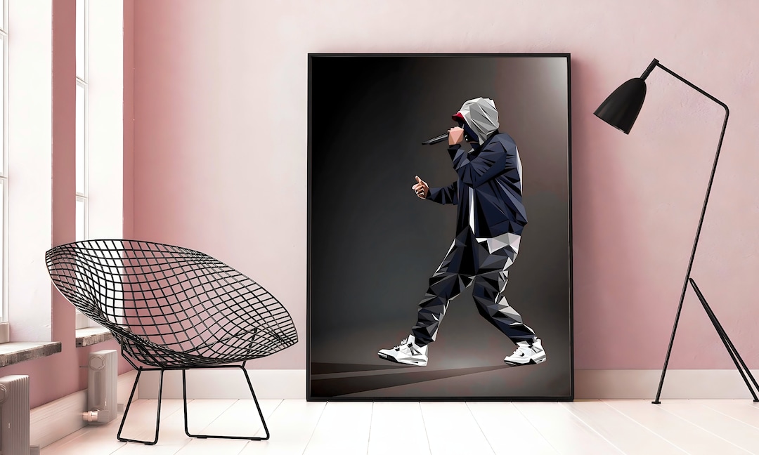 Eminem Poster, Natural Canvas Wall Art, Gift Idea for Rap Music Lovers ...