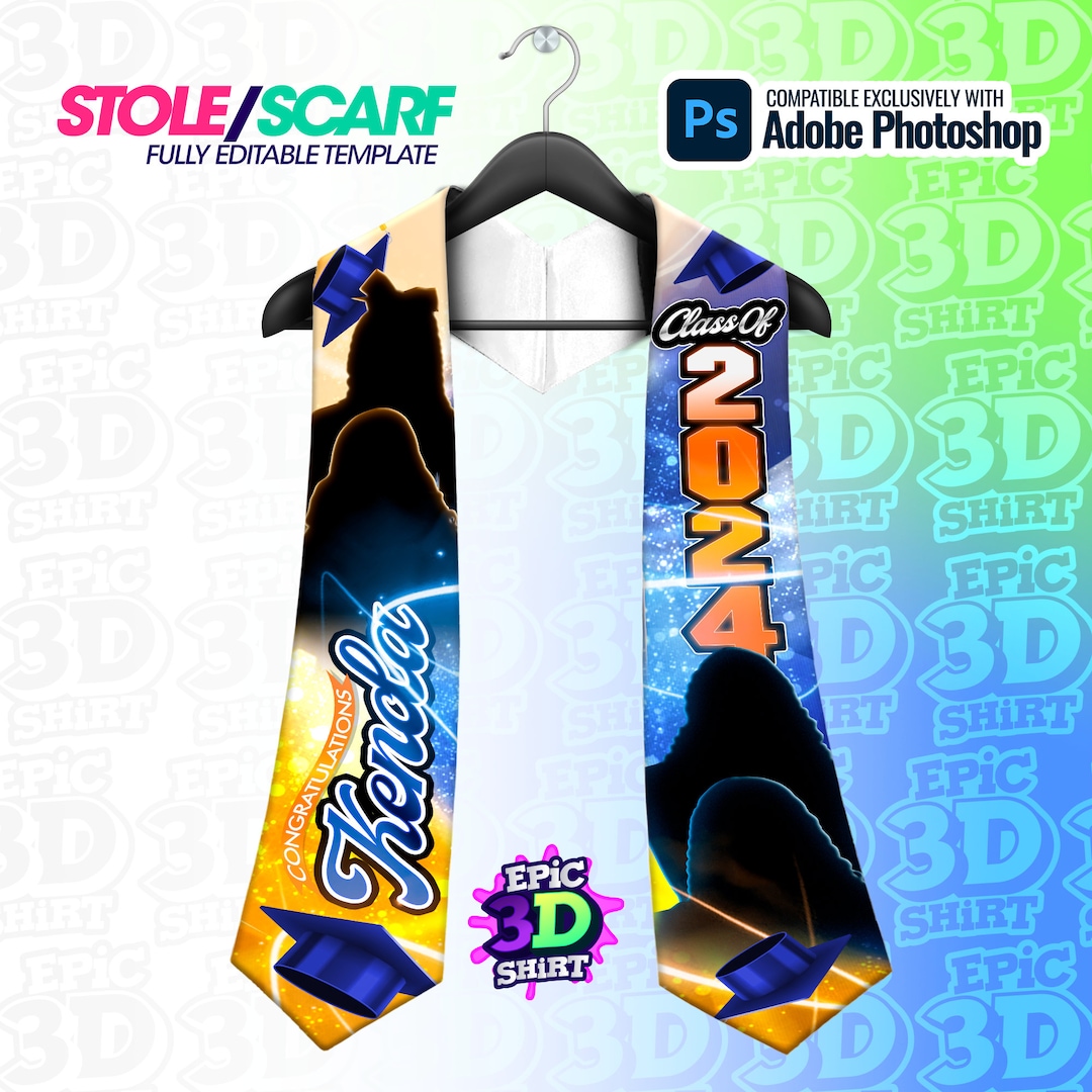 Senior Graduation Stole Digital Photoshop Template - Etsy
