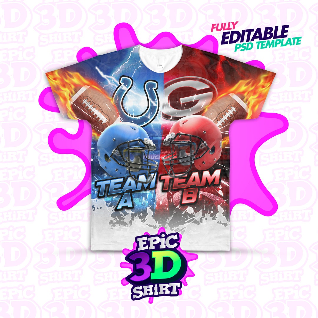 House Divided 3D Football Shirt Template All Over Print Shirt Sport ...