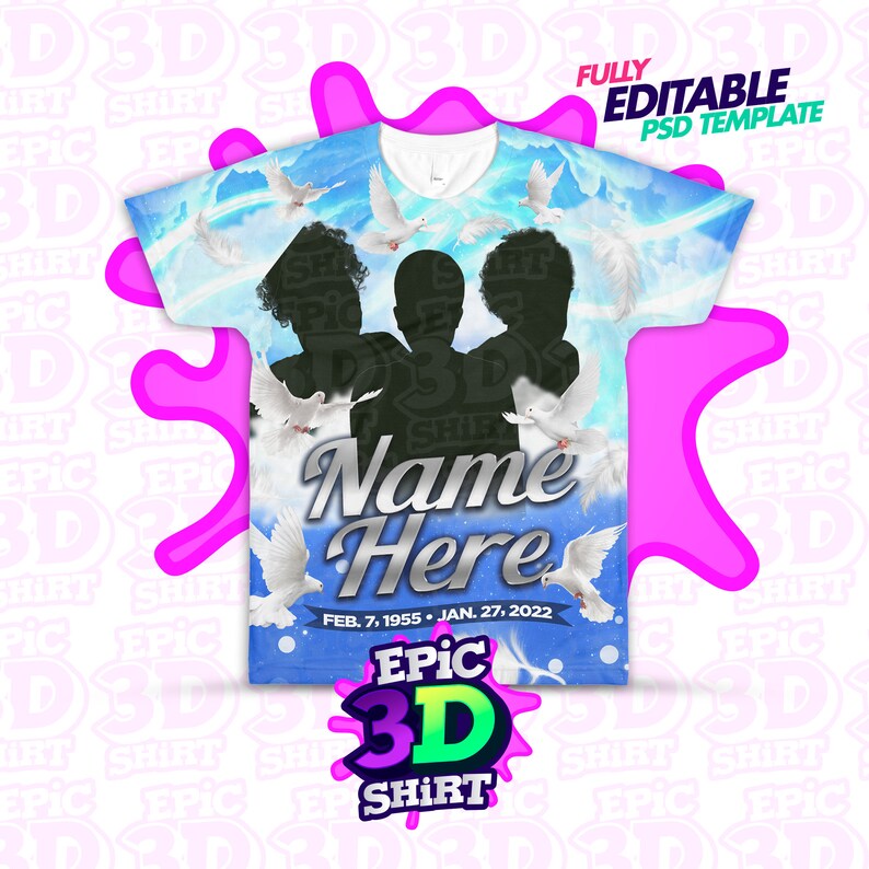 Funeral RIP Memorial Digital Editable Photoshop Template for - Etsy