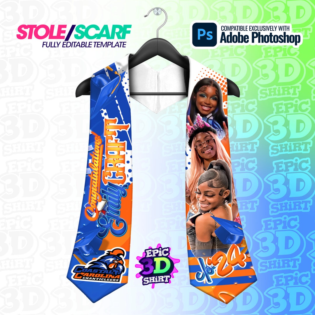 Senior Graduation Stole Digital Photoshop Template - Etsy