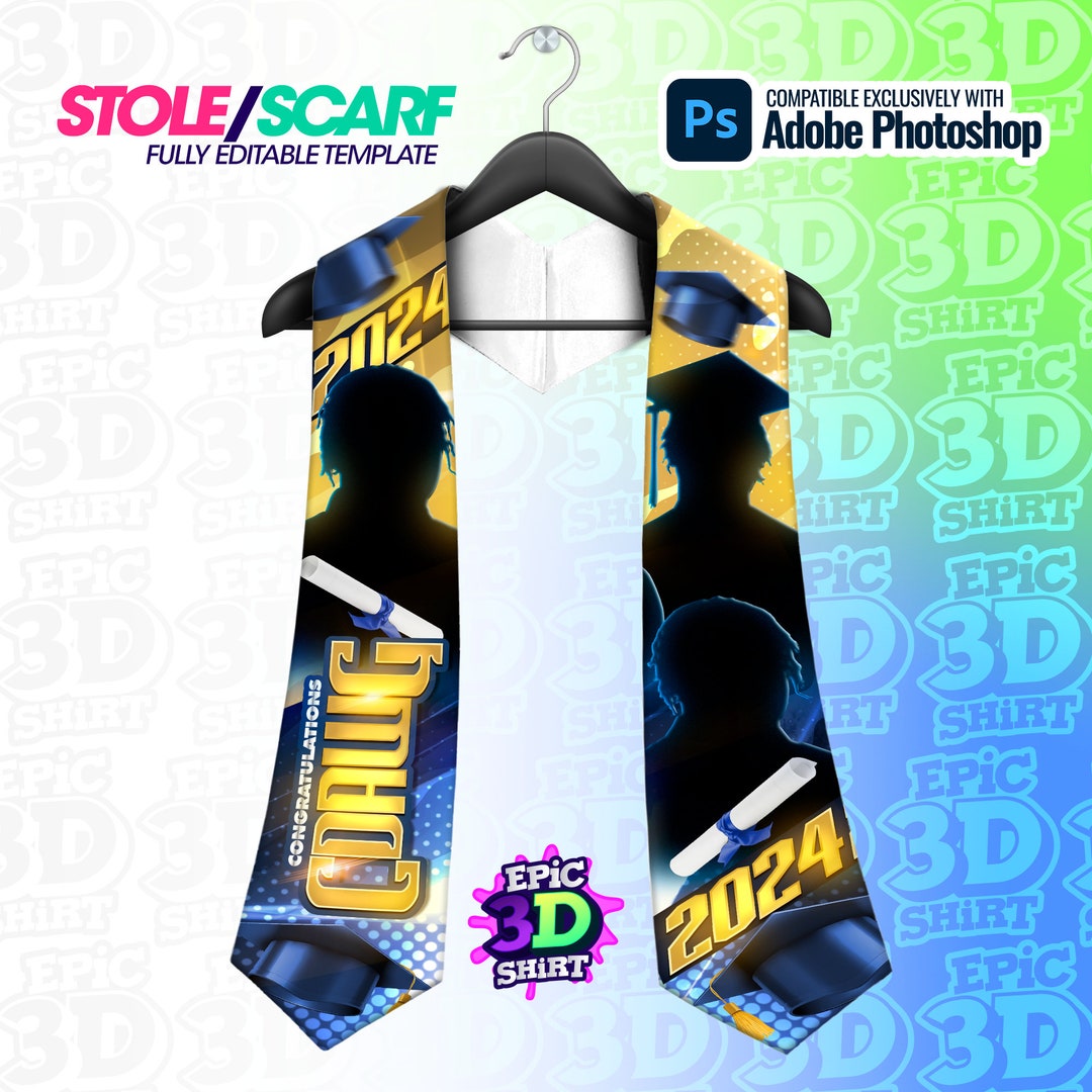Senior Graduation Stole Digital Photoshop Template - Etsy