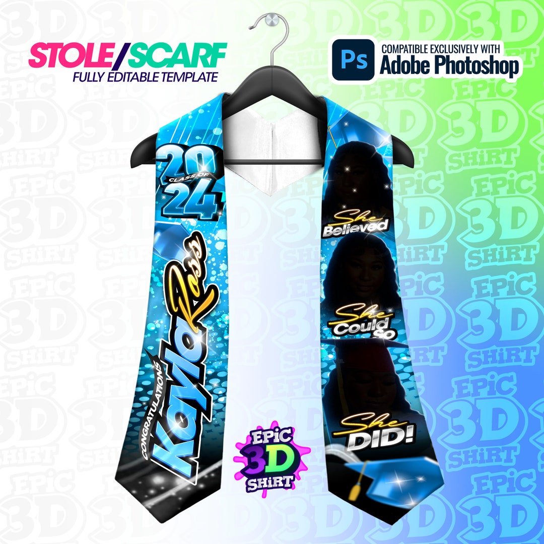 Senior Graduation Stole Digital Photoshop Template - Etsy