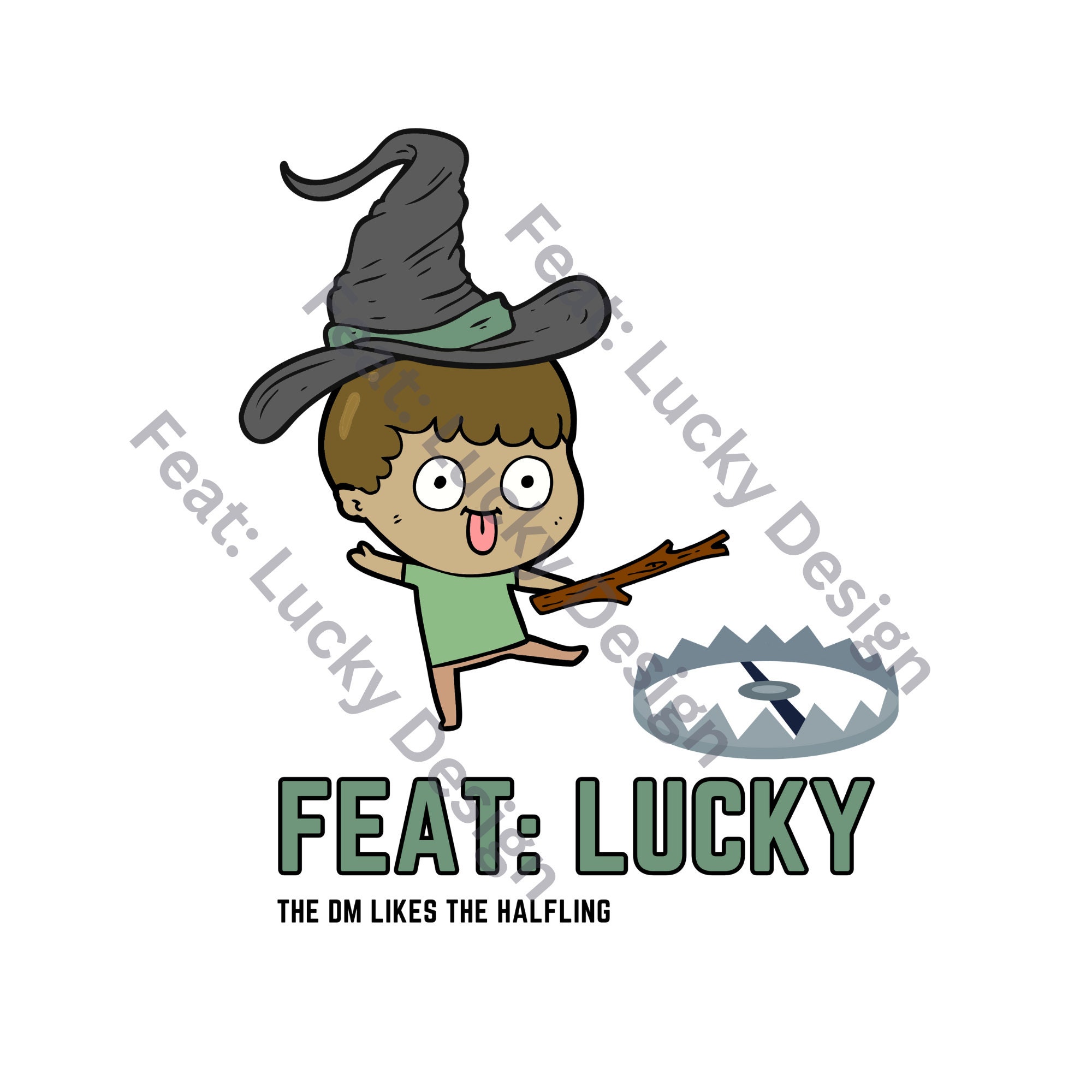 Feat: Lucky Short Sleeve Tee Dungeon and Dragons Halfling Shirt DND ...