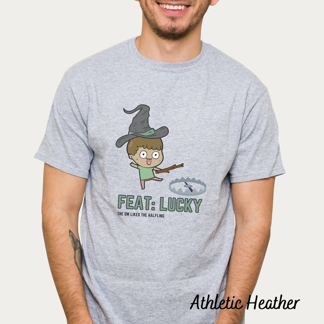 Feat: Lucky Short Sleeve Tee| Dungeon and Dragons Halfling Shirt| DND ...