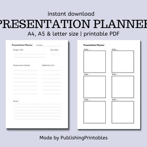 Presentation Planner Printable PDF Printable Insert - Etsy