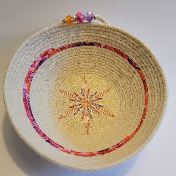 Embroidered Rope Baskets - Etsy