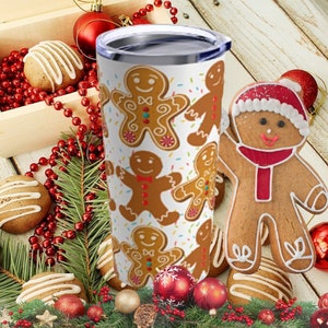Gingerbread Man Cup Gingerbread Man Travel Coffee Mug Tumbler Insulated ...