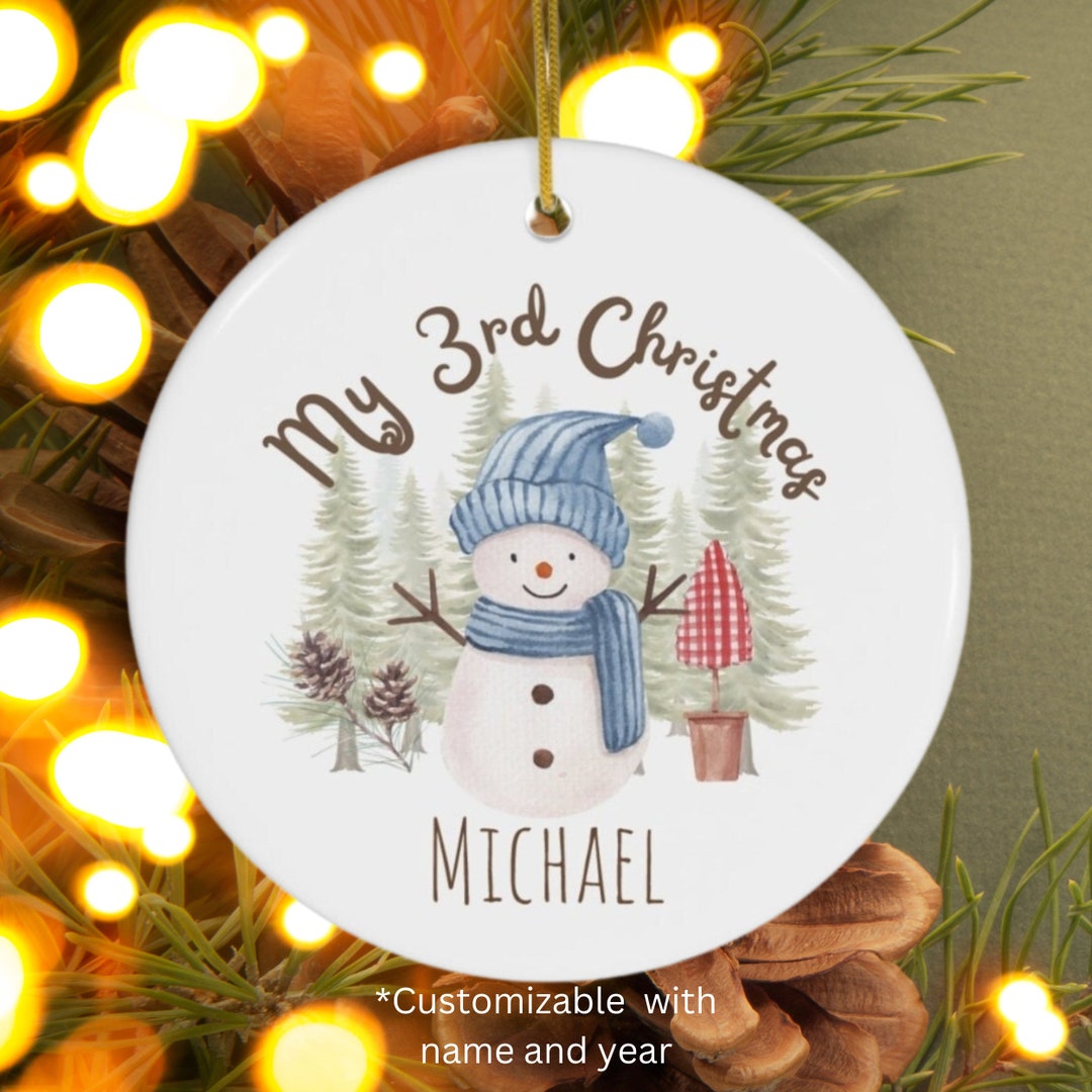 Boy 3rd Christmas Ornament Third Christmas Personalized Name Year ...