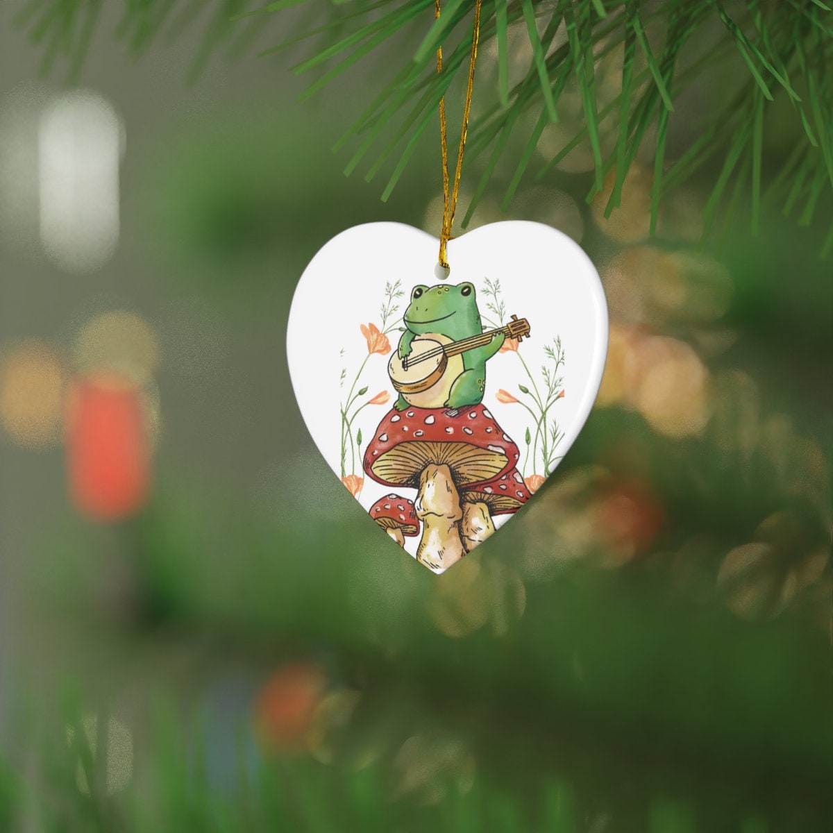 Frog and Banjo Ceramic Sentimental Christmas Tree Ornament, Christmas ...