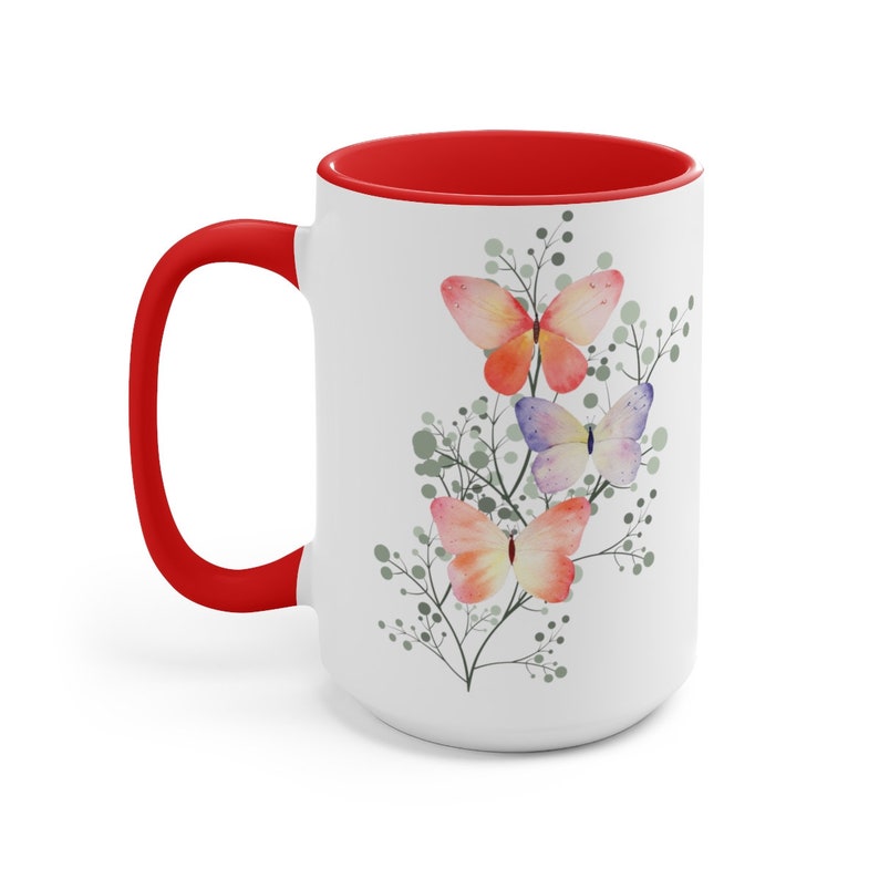 Butterfly Design Large Coffee Mug Colorful Butterfly Mug - Etsy