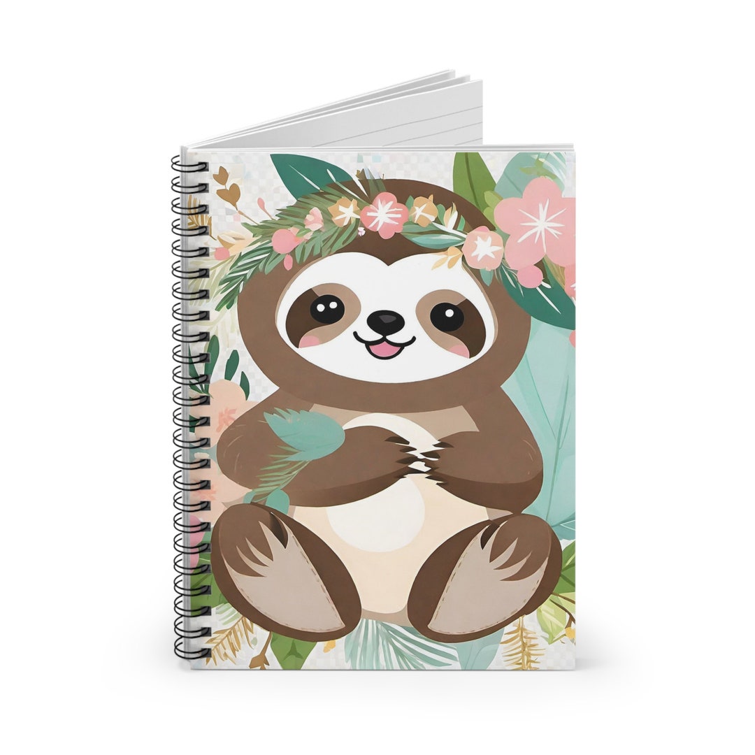 Sloth Notebook Sloth Journal Cute Sloth Spiral Lined Sloth Gift Cute ...