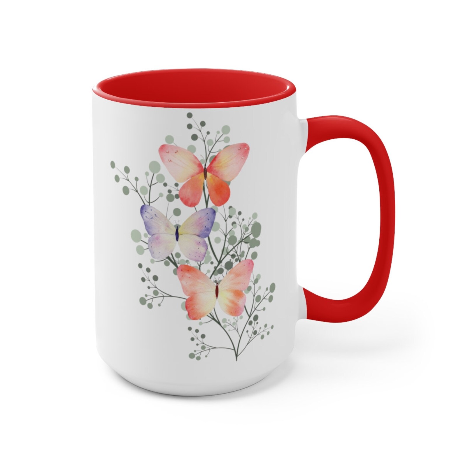 Butterfly Design Large Coffee Mug Colorful Butterfly Mug - Etsy