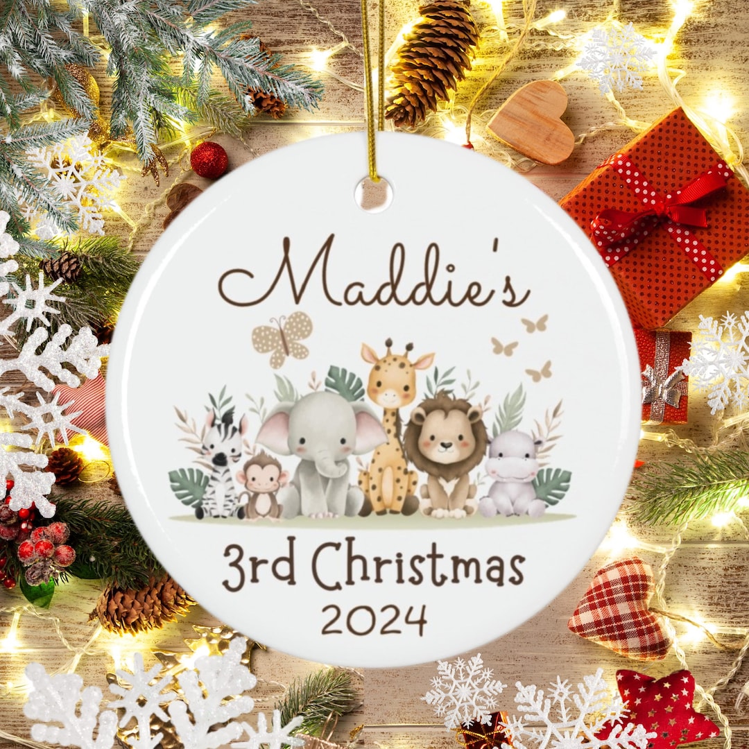 Little Girl 3rd Christmas Ornament Boy Ornament Personalized Name Year ...
