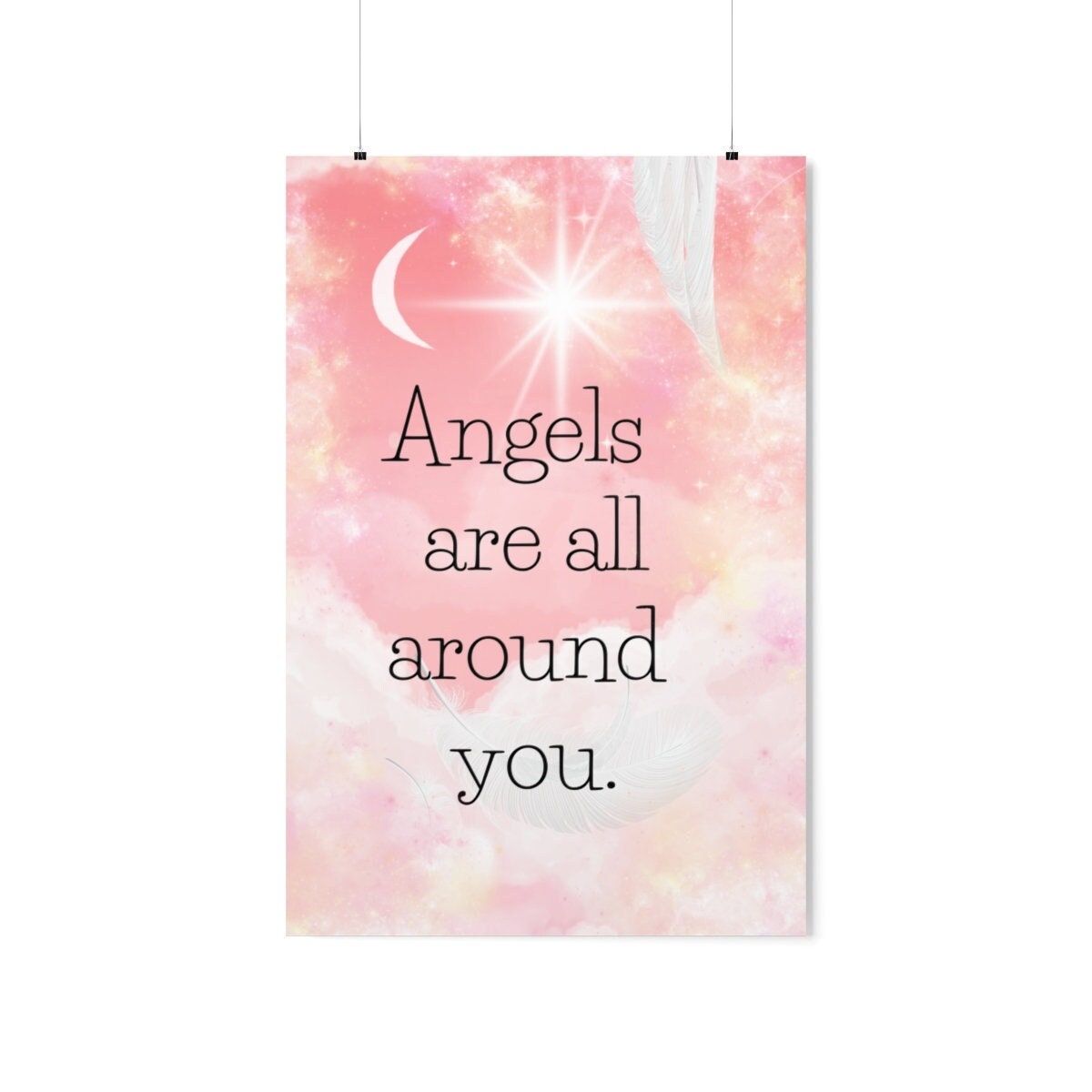 Angels Are Around You Matte Poster Uplifting Angel Message - Etsy