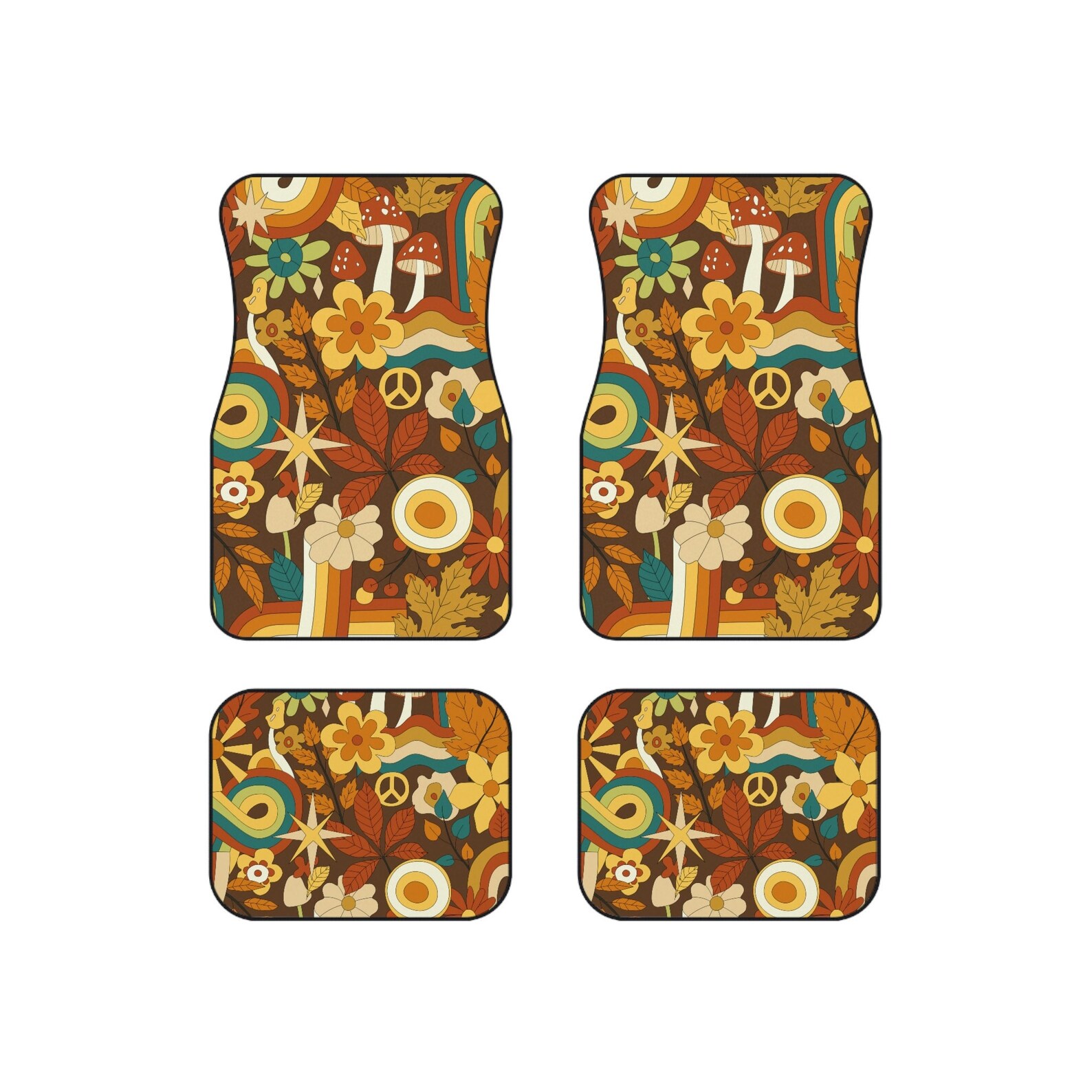 Groovy 70s Retro Car Mats,70's Floor Mats for Vehicle,retro Floormats ...