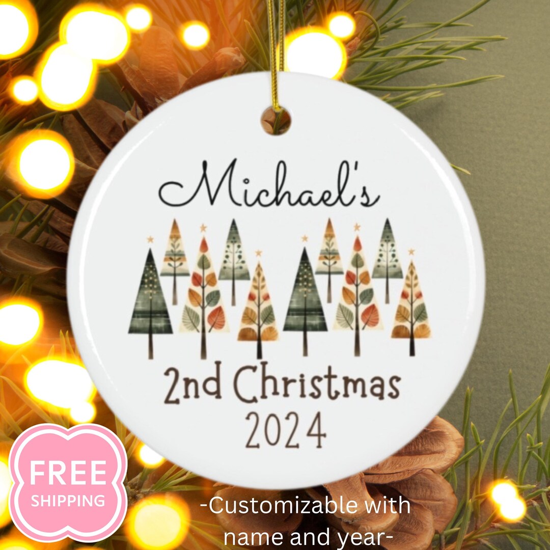 Boy 2nd Christmas Ornament Baby Second Christmas Personalized Name Year Gift for One Year Old ...