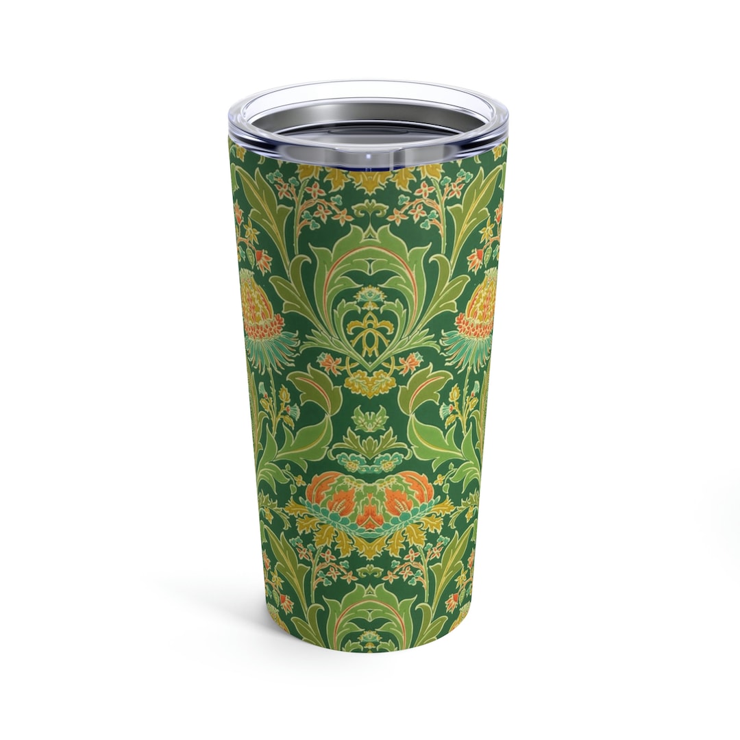 Retro Travel Mug Boho Coffee Cup Floral Print Mug 1970s Tumbler Boho ...