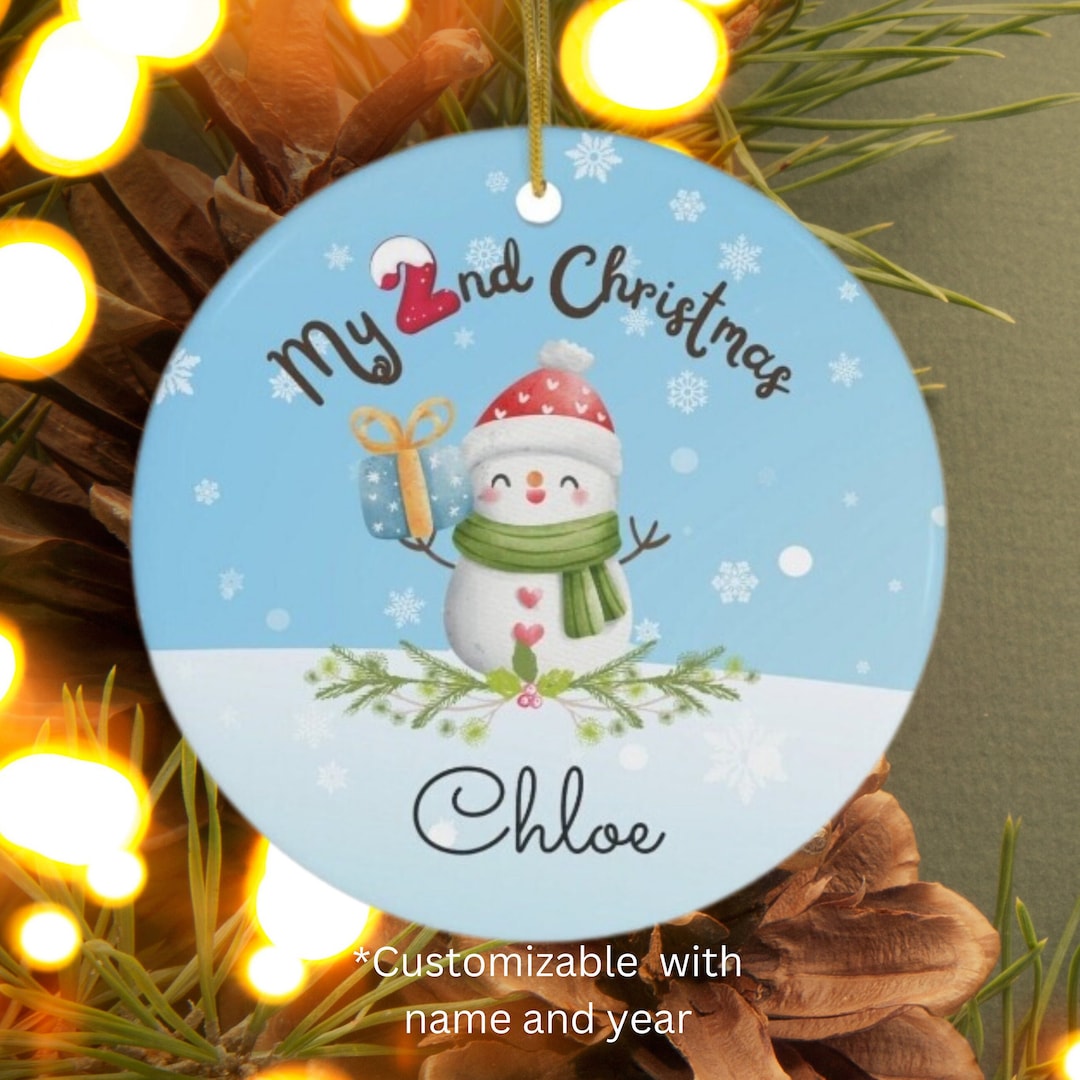 My 2nd Christmas Ornament Girl, Customized 2nd Christmas Name Ornament, My Second Christmas ...