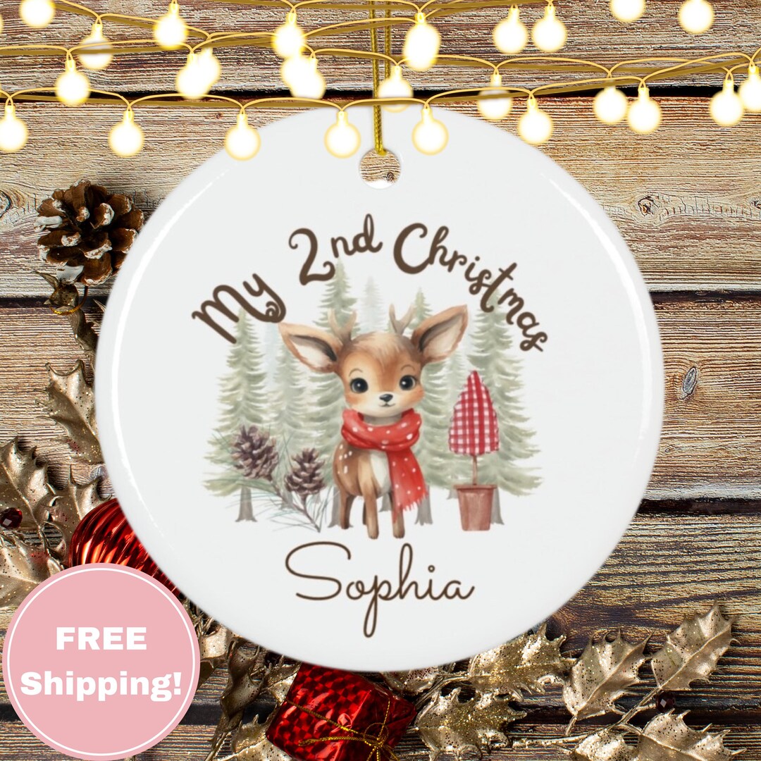 Girl 2nd Christmas Ornament Baby Second Christmas Child Name Year Ornament Personalized Xmas ...