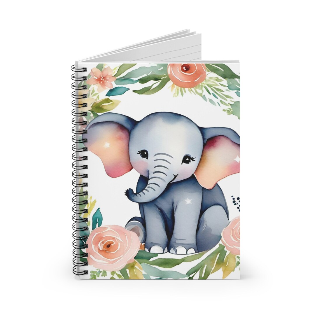Elephant Notebook Elephant Journal Elephant Spiral Lined - Etsy