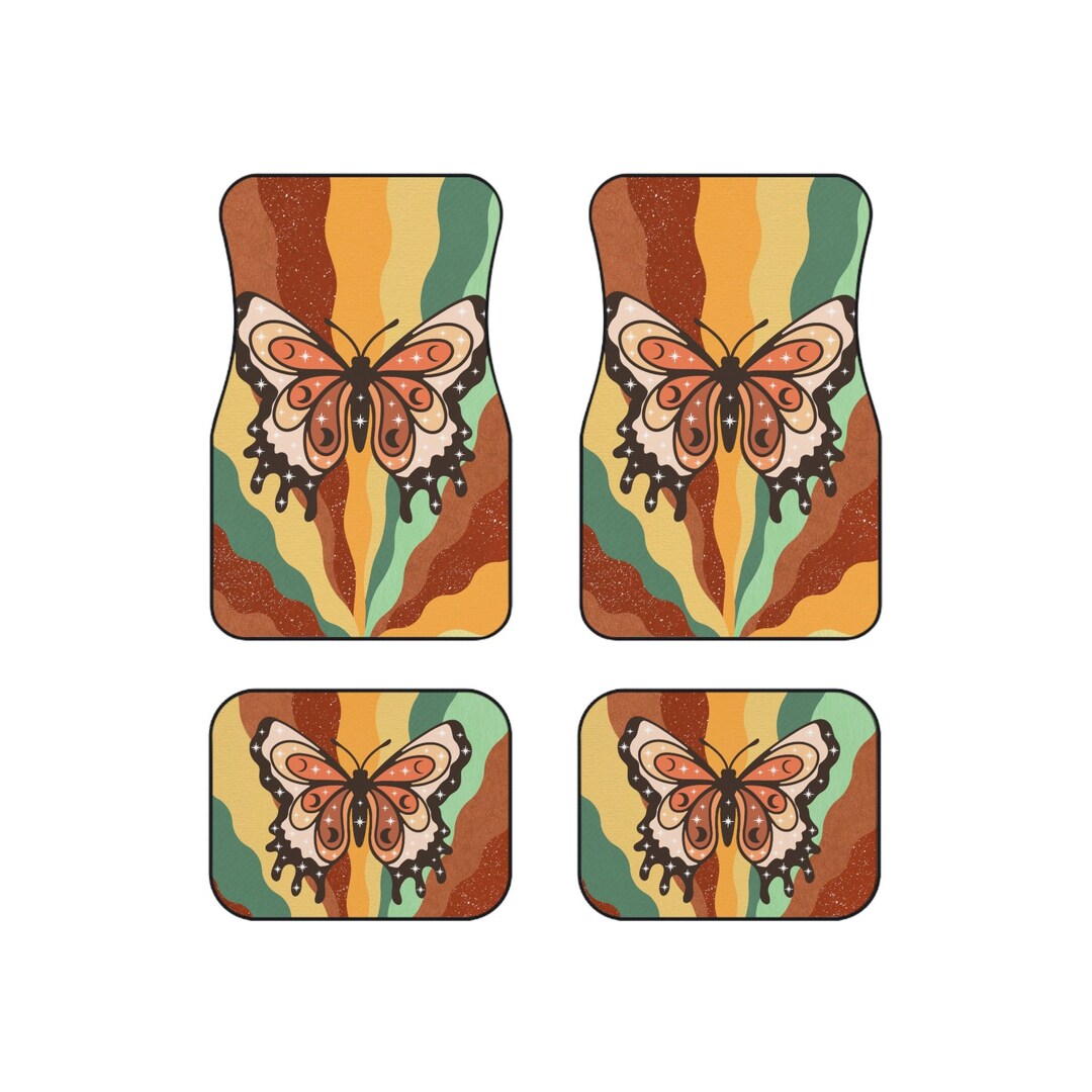70s Butterfly Car Mats,retro Butterfly Floormats for Vehicle,butterfly ...