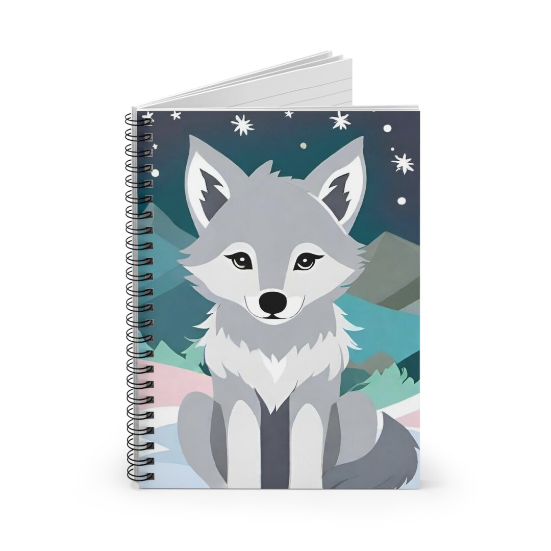 Wolf Notebook Wolf Journal Wolf Spiral Lined Book Wolf Gift - Etsy