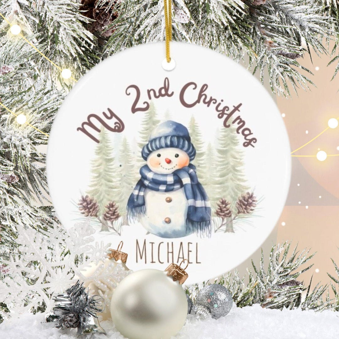 My 2nd Christmas Custom Name Ornament, Boy Second Christmas ...