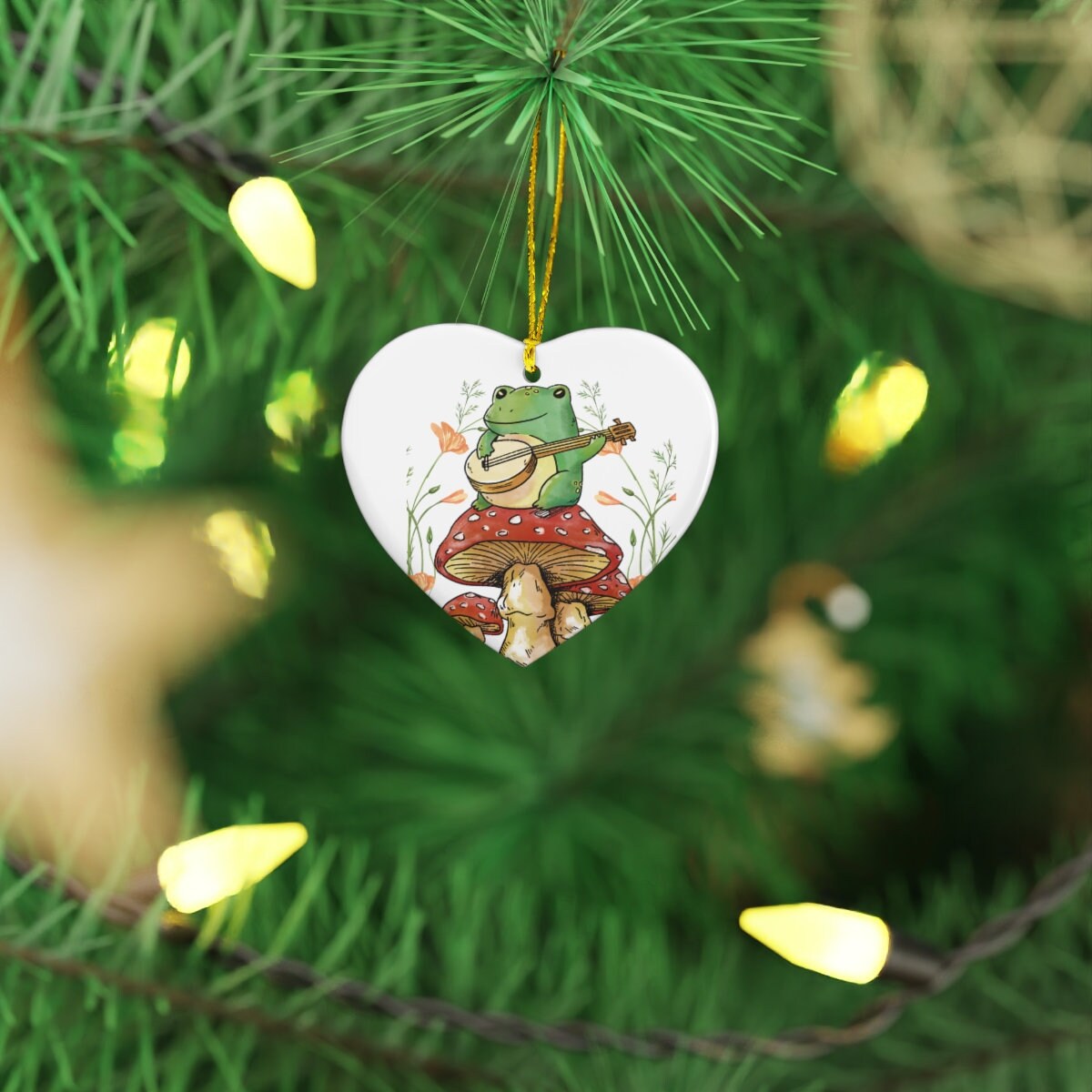 Frog and Banjo Ceramic Sentimental Christmas Tree Ornament, Christmas ...