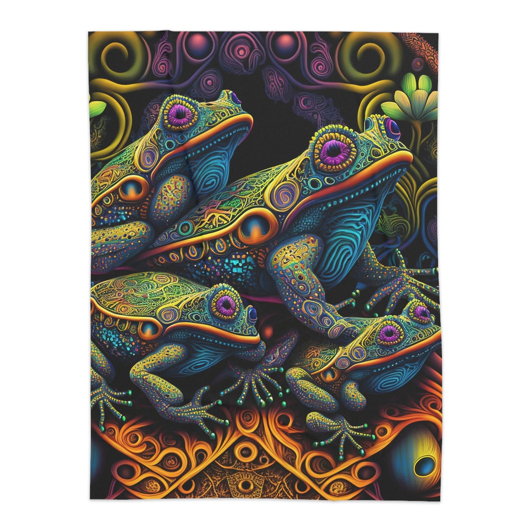 Frog Sherpa Blanket,cozy Frog Blanket,soft Frog Blanket,frog Design ...