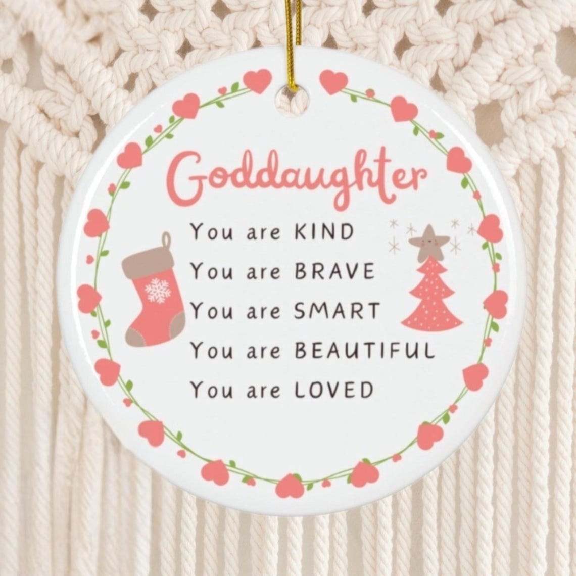 Goddaughter Christmas Ornament Gift for Goddaughter Personalized Name ...