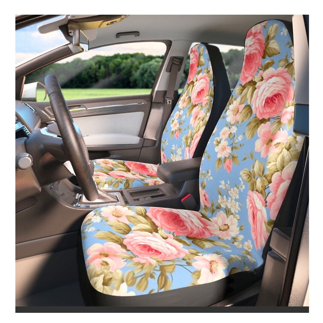 Boho Flower Seat Covers for Vehicle Floral Decor for Car Truck SUV Seat ...