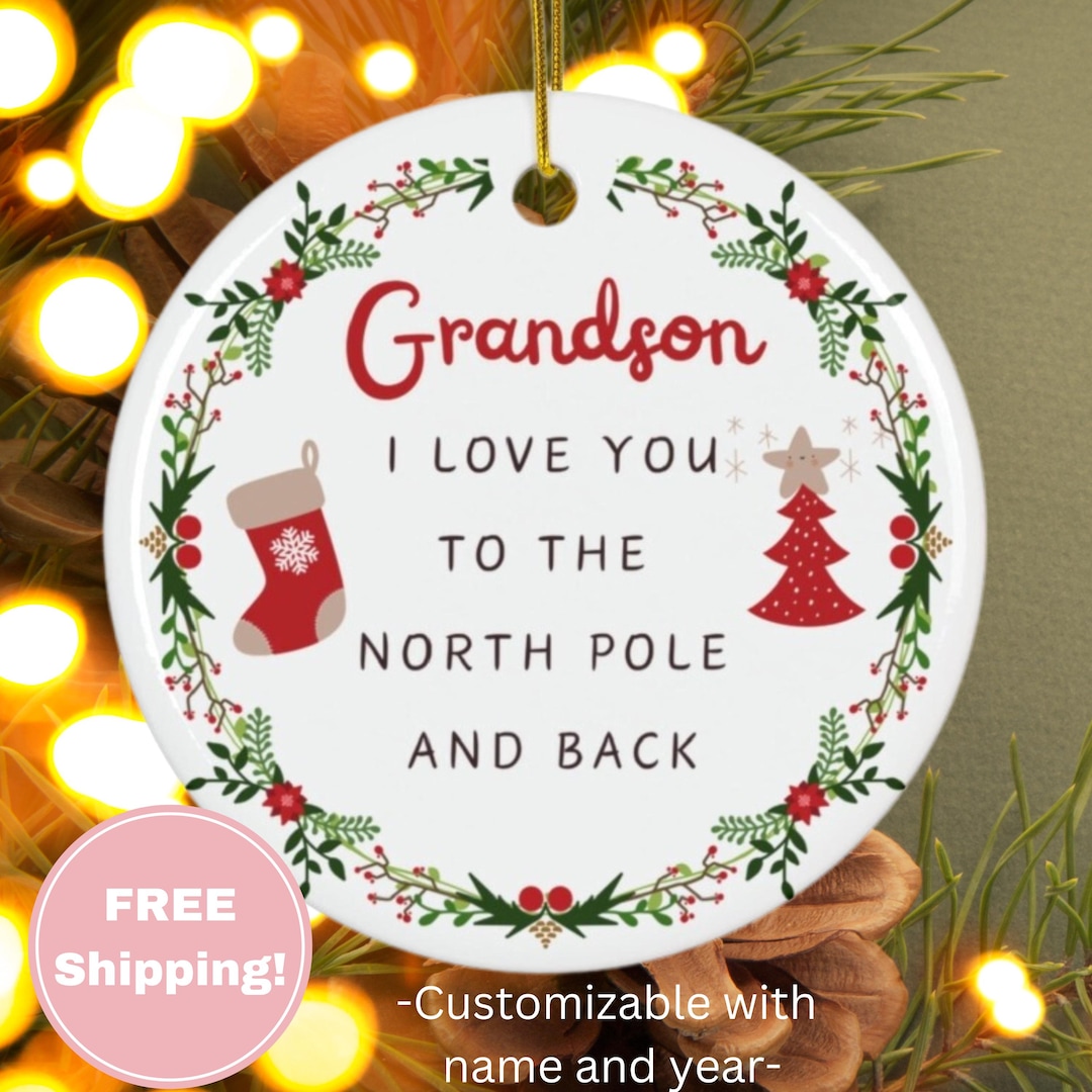 Grandson Christmas Ornament, Gift for Granson,personalized Name Year ...