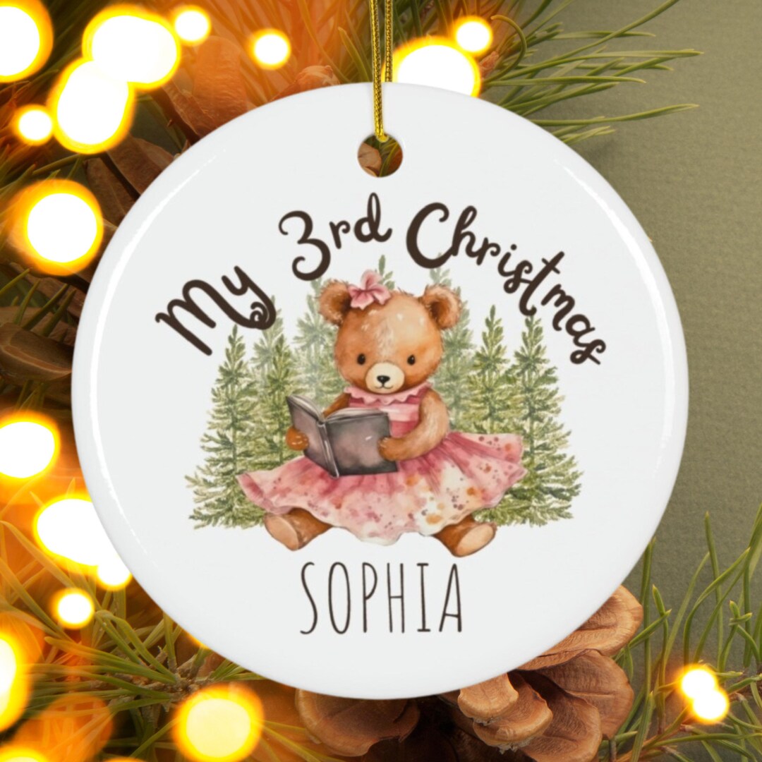 3rd Christmas Ornament Girl, Child 3rd Christmas Ornament, Child Third ...