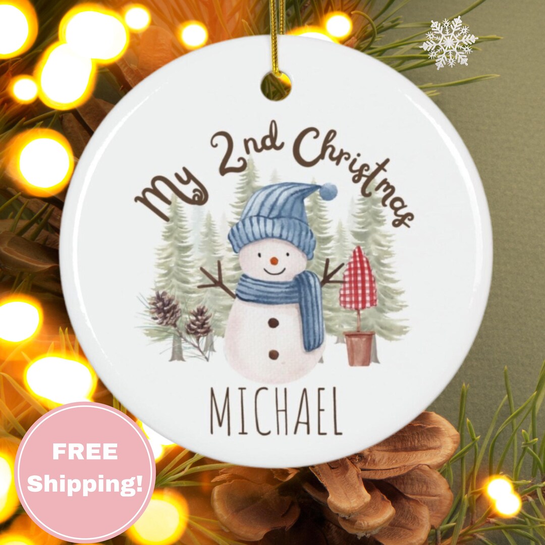 Boy 2nd Christmas Name Ornament, 2nd Christmas Custom Name Ornament, My 2nd Christmas Ornament ...
