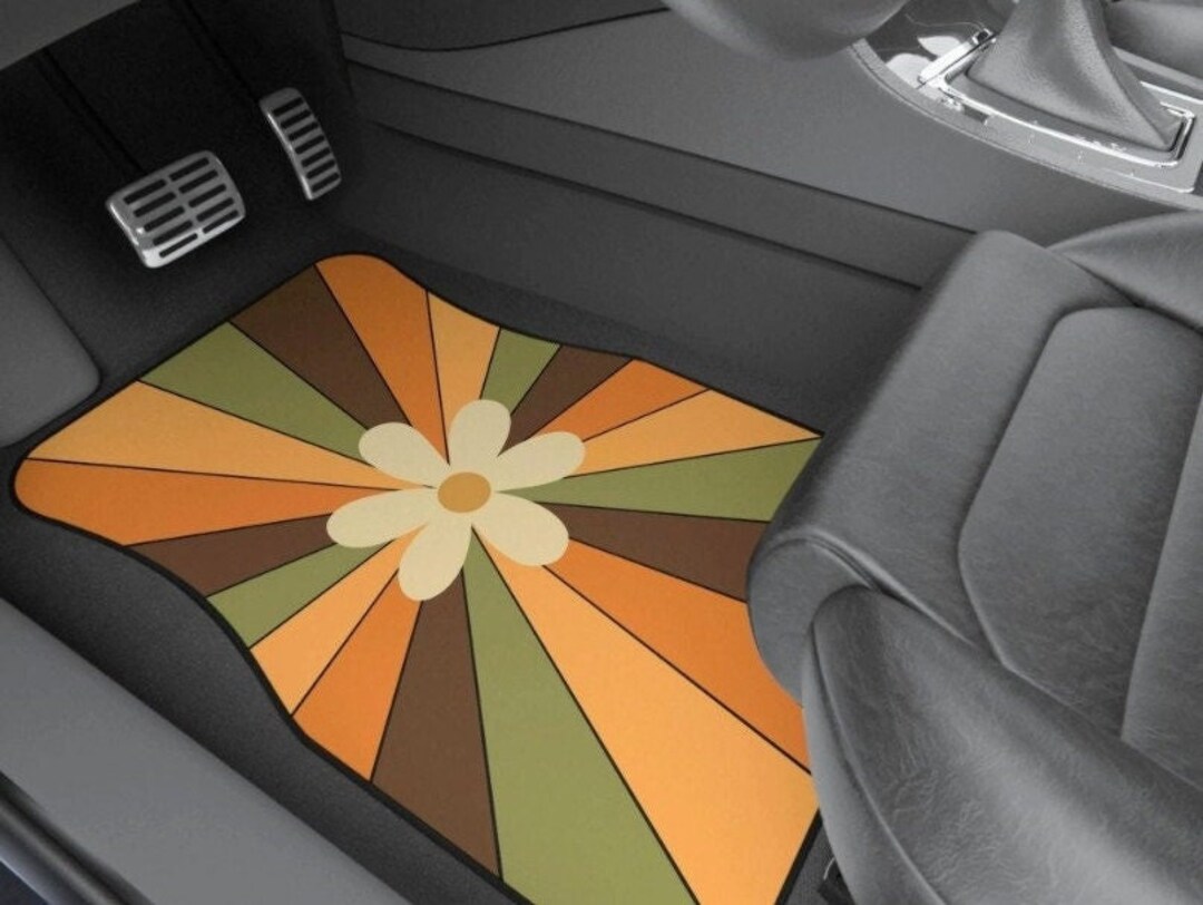 70s Groovy Car Mats, Retro Floormats for Vehicle,hippie Floormats for ...