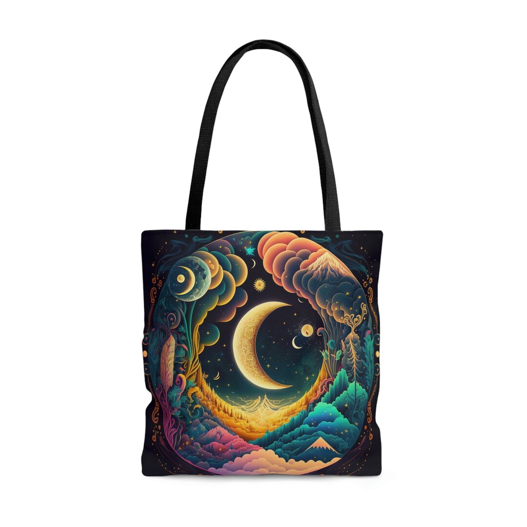 Celestial Tote Bag, Moon Tote Bag, Celestial Travel Bag,shoulder Bag ...