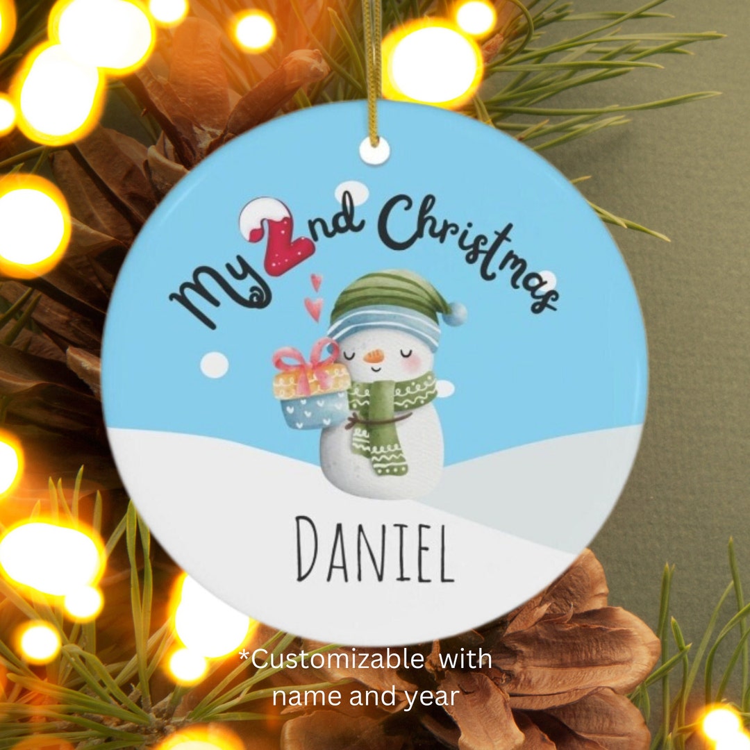 My 2nd Christmas Custom Name Ornament, Boy Second Christmas ...
