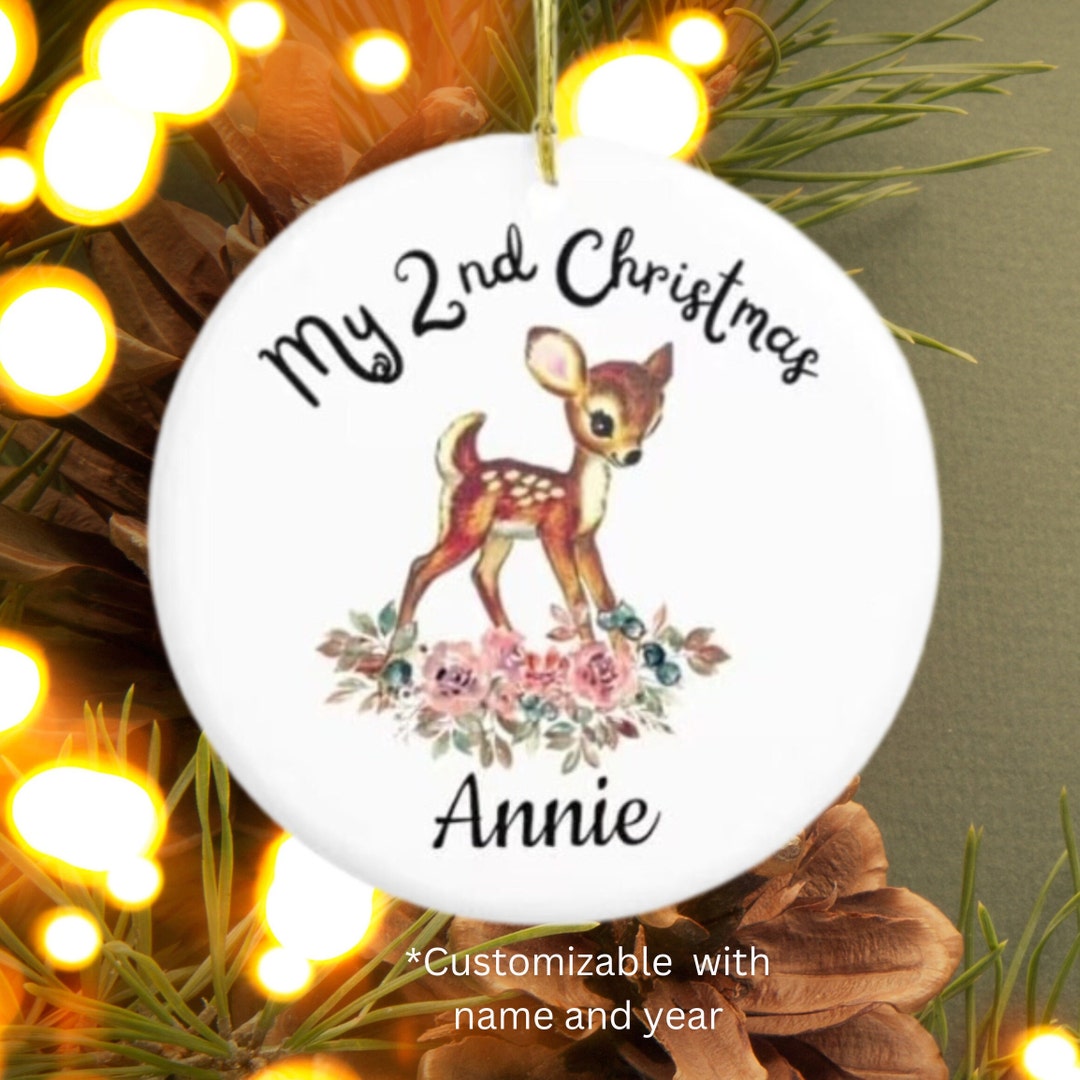 My 2nd Christmas Custom Name Ornament Girl 2nd Christmas Personalized ...