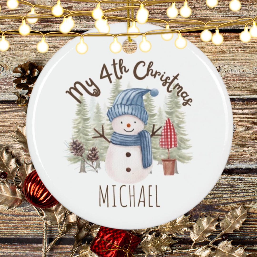 Boy 4th Christmas Name Ornament Fourth Christmas Personalized Year ...