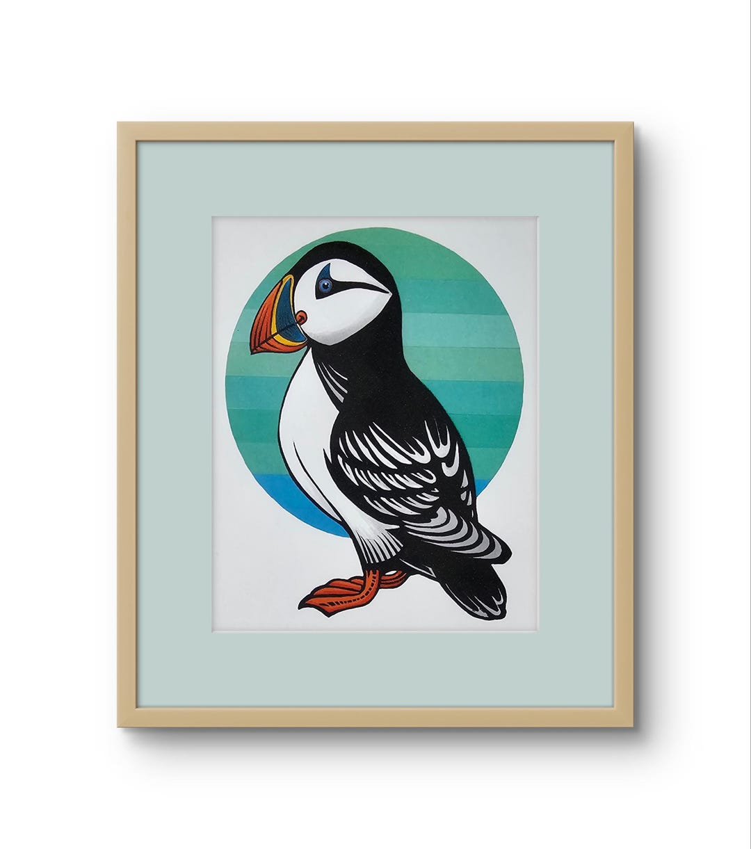 Puffin Print| Colourful Stylized | High Quality Art Print| A4 Print ...