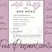 21st Birthday Celebration - Bar Menu - Etsy