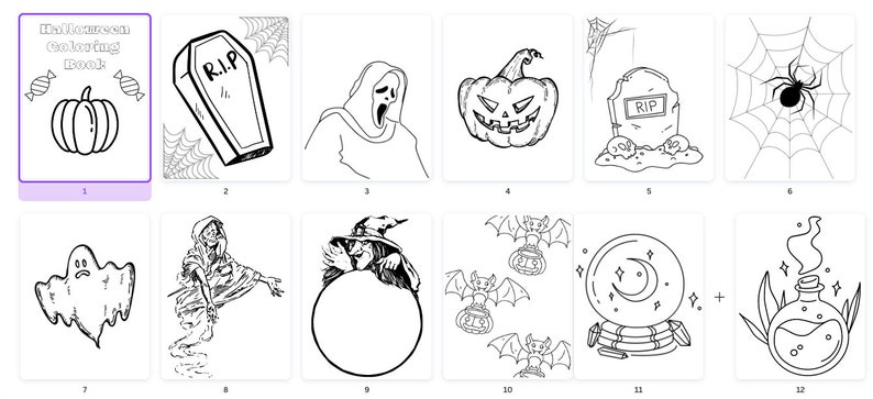 Halloween Coloring Pages - 30 Printable Coloring Pages - Etsy
