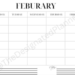 12-month Blank Calendar With Additional Space for Notes and Monthly ...